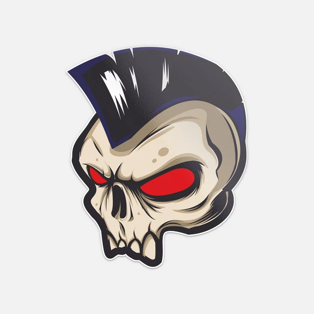 DOPASTICKER Cartoon Evil Skull Sticker Decal Phone Decal Water Bottle ...