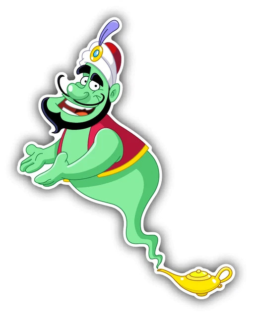 DOPASTICKER Cartoon Genie Coming Out Of Lamp Car Sticker Phone Decal ...