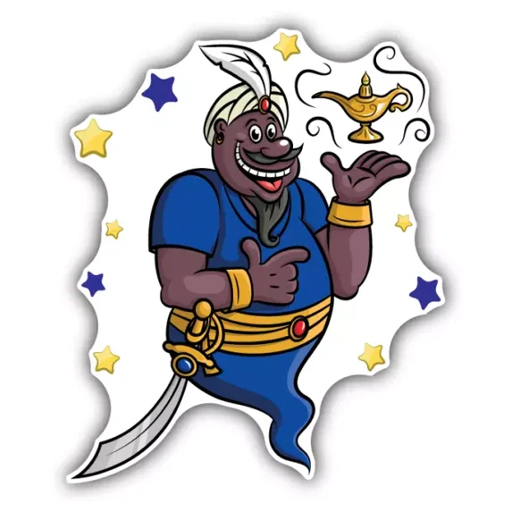 DOPASTICKER Cartoon Genie Golden Lamp Car Sticker Phone Decal Water ...