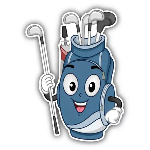 DOPASTICKER Cartoon Golf Clubs Bag Mascot Sticker Decal Phone Decal ...