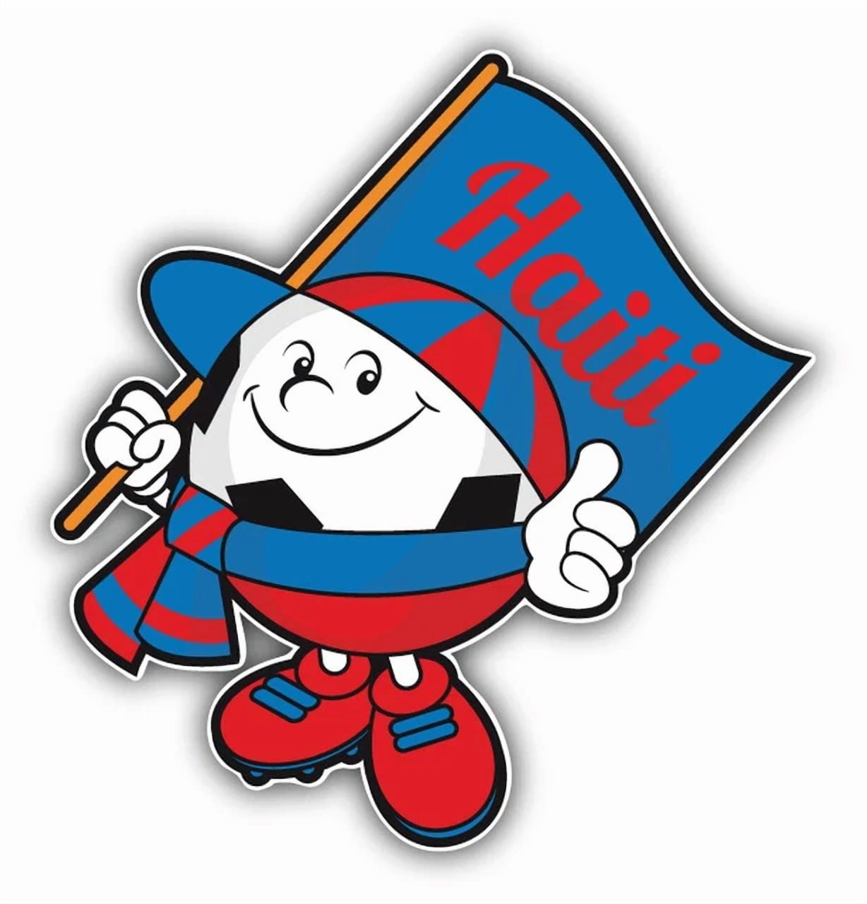 DOPASTICKER Cartoon Haiti Flag Soccer Ball Mascot Sticker Decal Phone ...