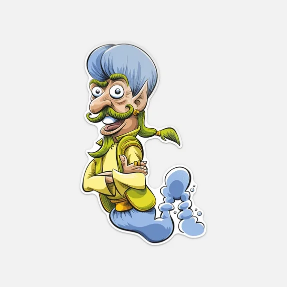 DOPASTICKER Cartoon Happy Genie Smiley Sticker Decal Phone Decal Water ...