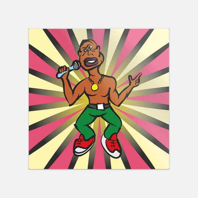DOPASTICKER Cartoon Hip Hop Afro American Man With Microphone Sticker ...