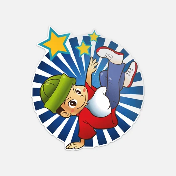 DOPASTICKER Cartoon Hip Hop European Dancer Sticker Decal Phone Decal ...