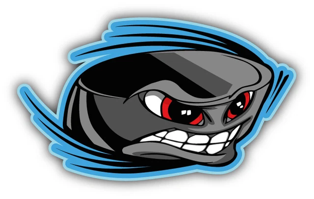 DOPASTICKER Cartoon Ice Hockey Puck Face Sticker Decal Phone Decal ...