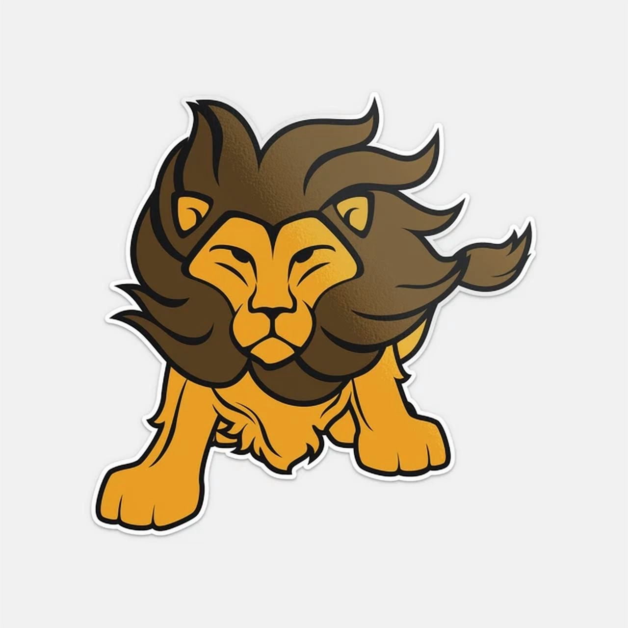 DOPASTICKER Cartoon Lion Front View Sticker Decal Phone Decal Water ...
