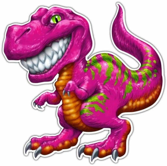 DOPASTICKER Cartoon Little T-Rex T Rex Dinosaur Kids Car Sticker Decal ...