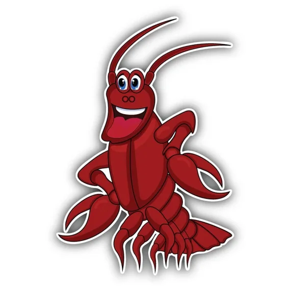 DOPASTICKER Cartoon Lobster Sticker Decal Phone Decal Water Bottle ...