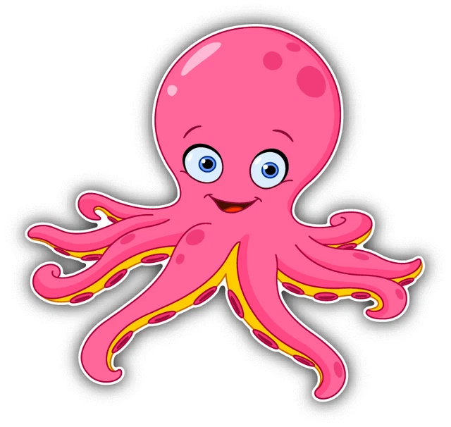 DOPASTICKER Cartoon Octopus Ocean Sticker Decal Phone Decal Water ...
