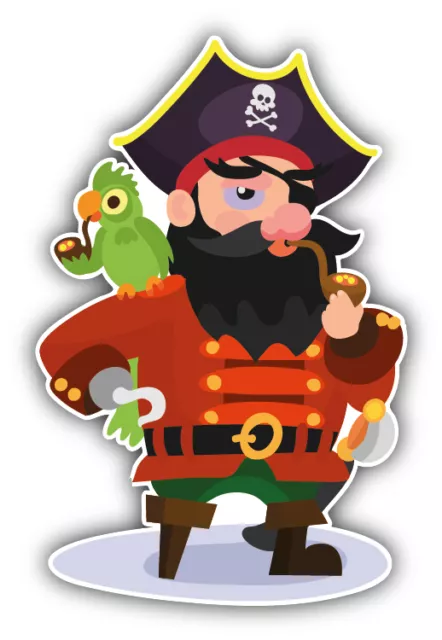 DOPASTICKER Cartoon Old Pirate Sticker Decal Phone Decal Water Bottle ...