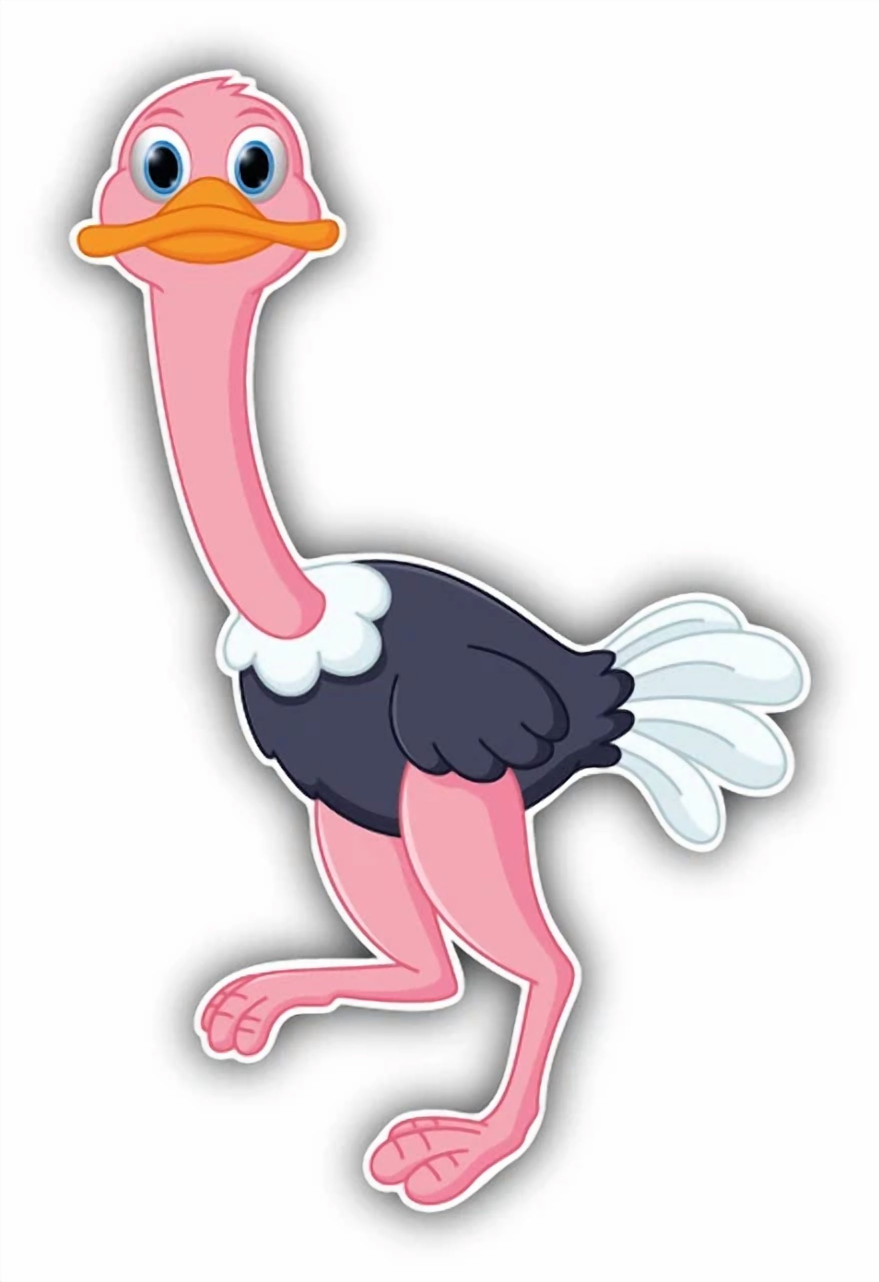 DOPASTICKER Cartoon Ostrich Sticker Decal Phone Decal Water Bottle ...
