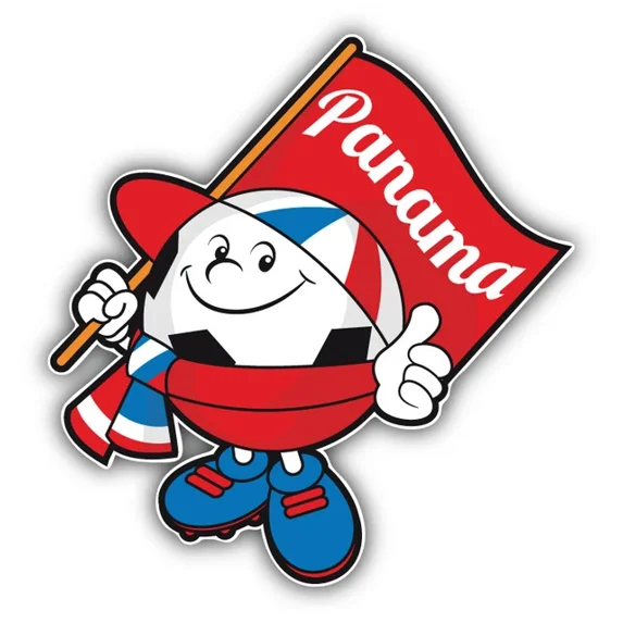 DOPASTICKER Cartoon Panama Flag Soccer Ball Mascot Sticker Decal Phone ...
