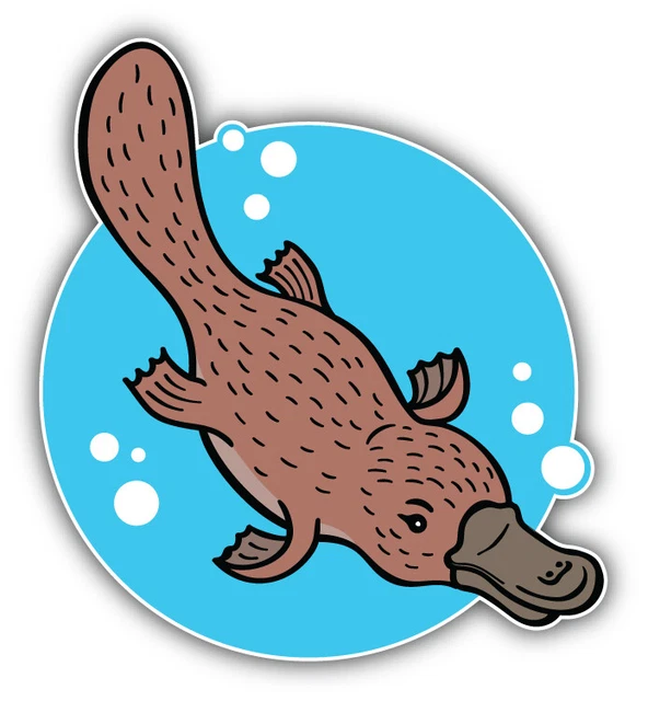 DOPASTICKER Cartoon Platypus Sticker Decal Phone Decal Water Bottle ...