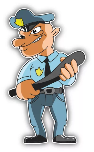 DOPASTICKER Cartoon Policeman Sticker Decal Phone Decal Water Bottle ...