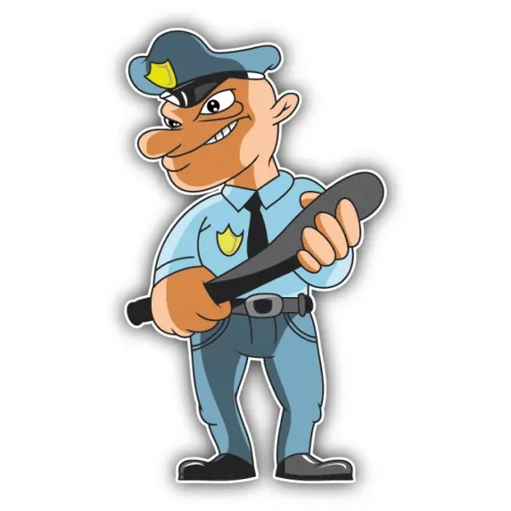 DOPASTICKER Cartoon Policeman Sticker Decal Phone Decal Water Bottle ...