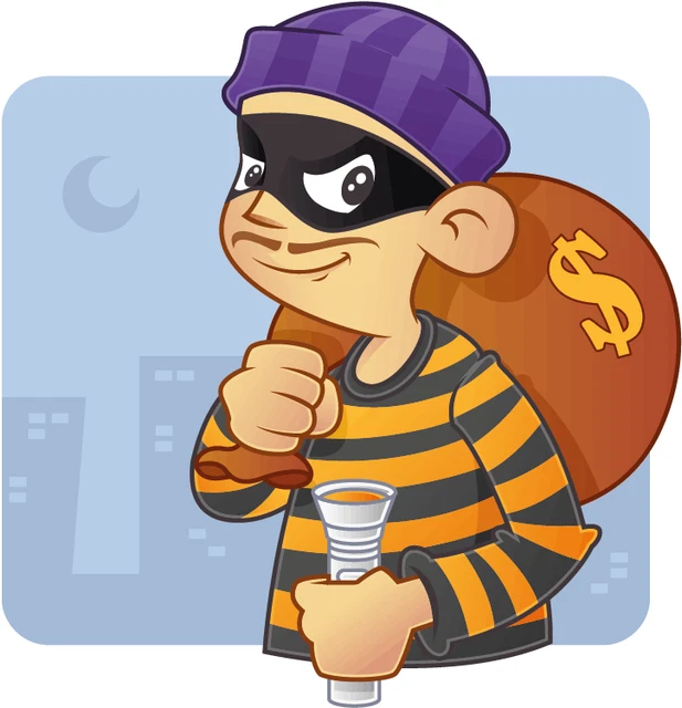 DOPASTICKER Cartoon Prisoner Thief Money Bag Sticker Decal Phone Decal ...