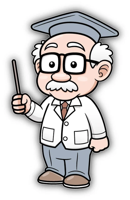 DOPASTICKER Cartoon Professor Teacher School Car Sticker Phone Decal ...