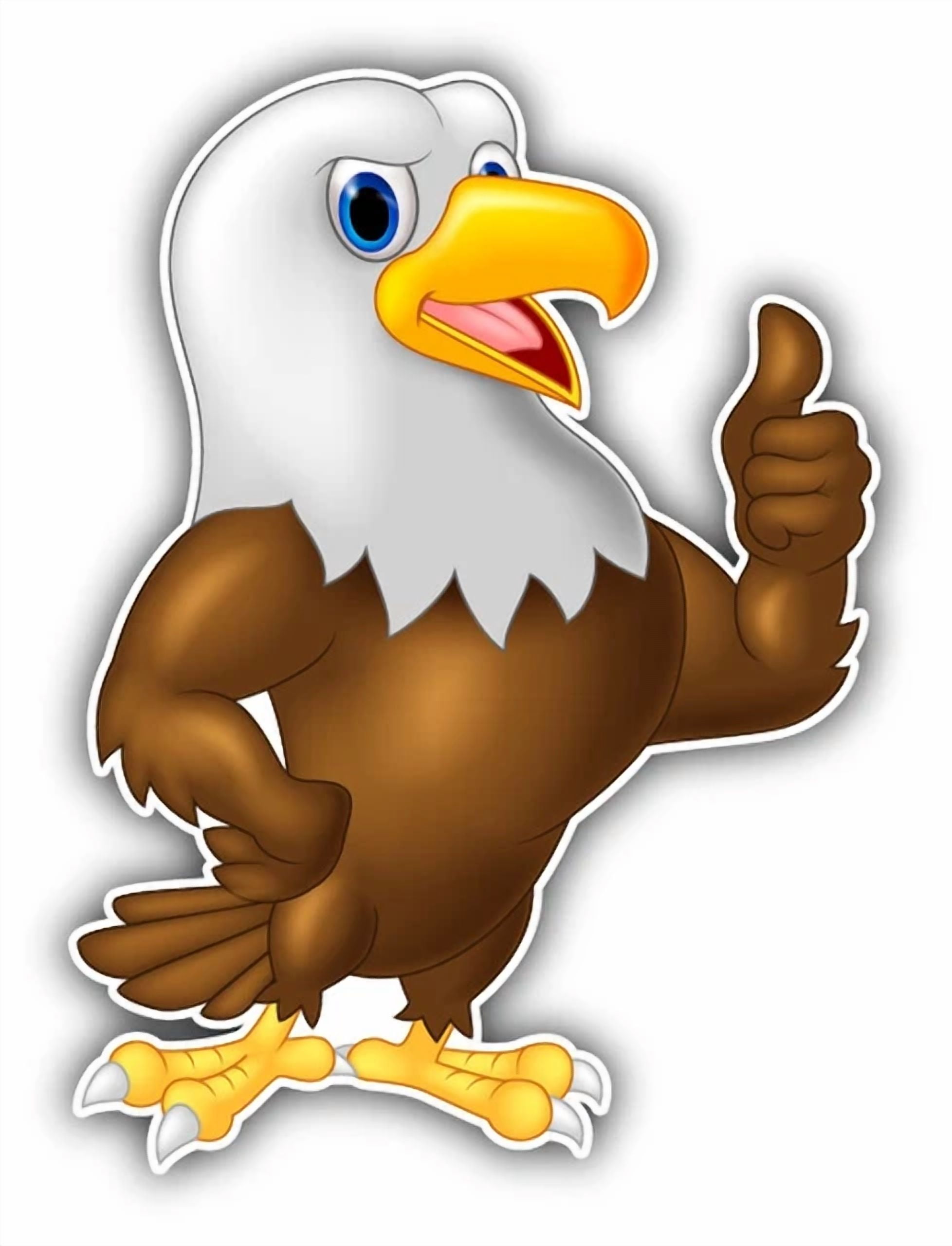 DOPASTICKER Cartoon Proud Eagle Sticker Decal Phone Decal Water Bottle ...