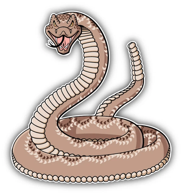 DOPASTICKER Cartoon Rattlesnake Animal Sticker Decal Phone Decal Water ...