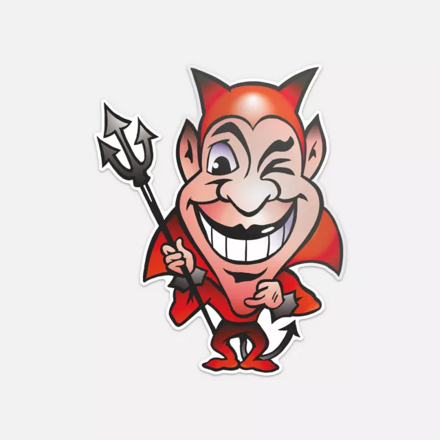 DOPASTICKER Cartoon Red Devil Smiley Sticker Decal Phone Decal Water ...
