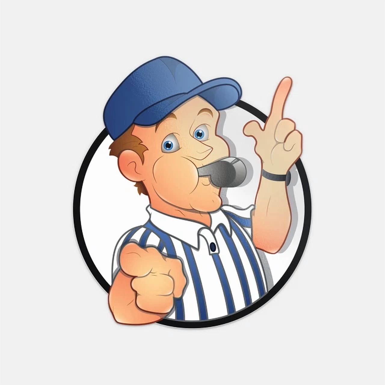 DOPASTICKER Cartoon Referee With Whistle Sport Sticker Decal Phone ...