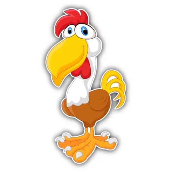DOPASTICKER Cartoon Rooster Sticker Decal Phone Decal Water Bottle ...