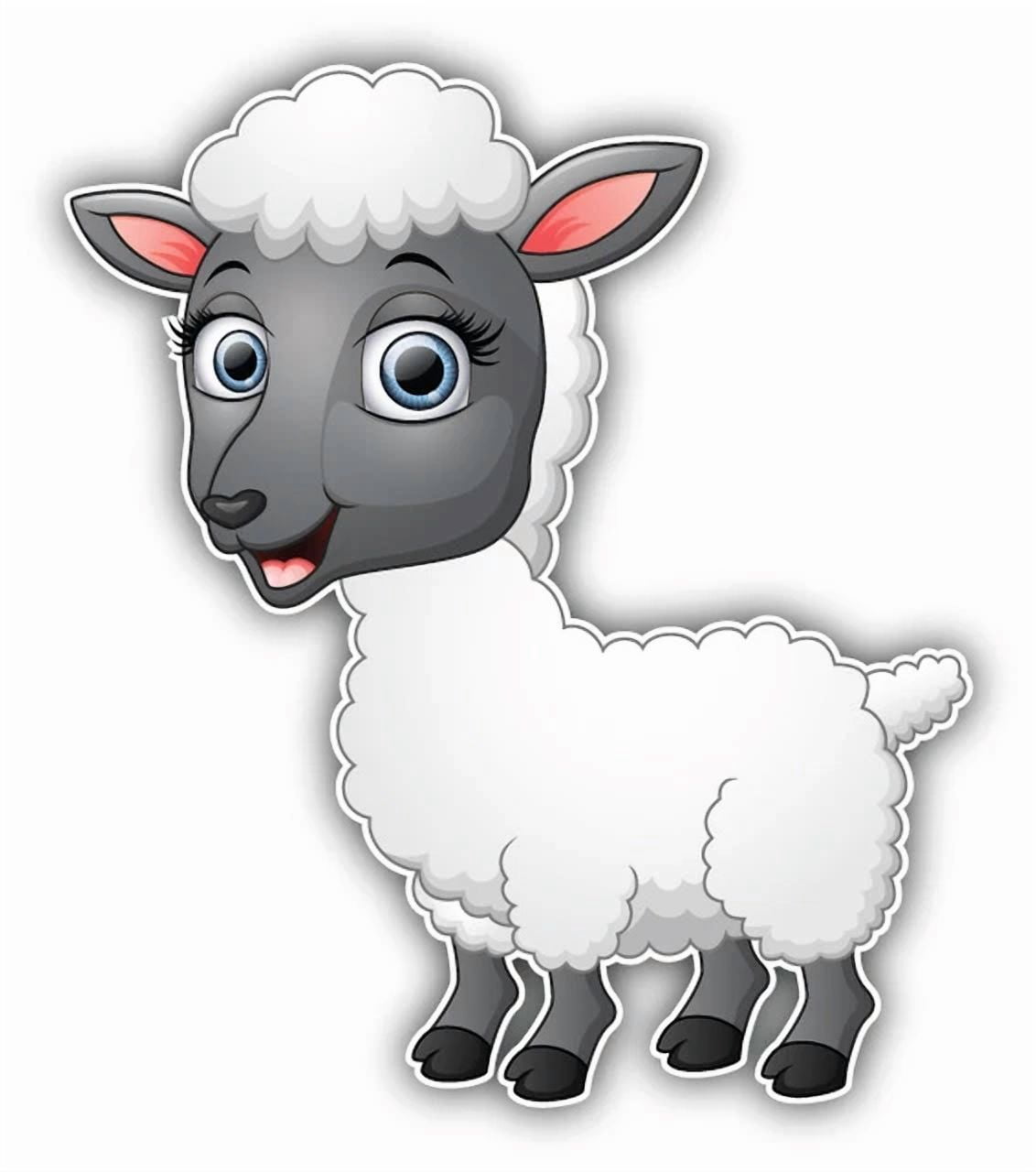 DOPASTICKER Cartoon Sheep Sticker Decal Phone Decal Water Bottle ...