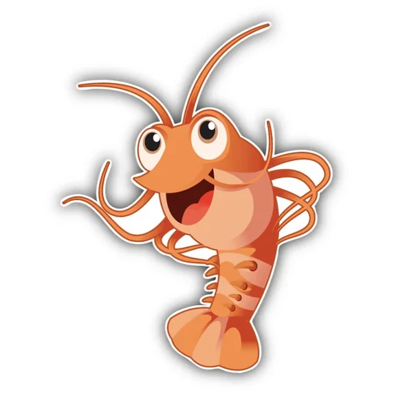 DOPASTICKER Cartoon Shrimp Animal Sticker Decal Phone Decal Water ...