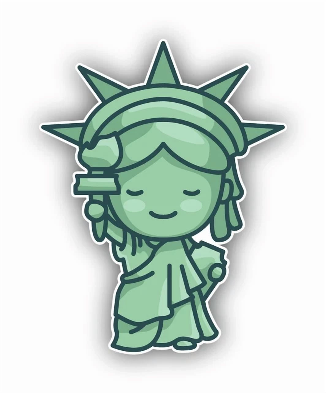 DOPASTICKER Cartoon Statue Of Liberty Usa Sticker Decal Phone Decal ...