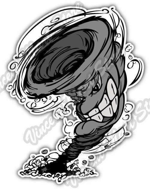 DOPASTICKER Cartoon Storm Tornado Hurricane Wind Cyclone Car Sticker ...