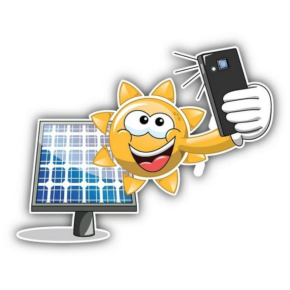 DOPASTICKER Cartoon Sun Selfie Car Sticker Phone Decal Water Bottle ...