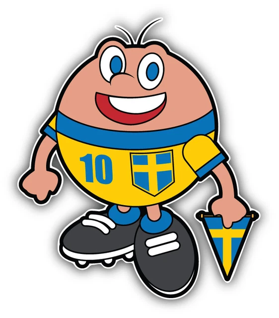 DOPASTICKER Cartoon Sweden Soccer Player Mascot Sticker Decal Phone ...
