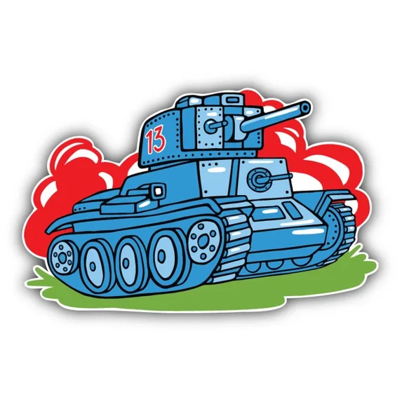 DOPASTICKER Cartoon Tank Sticker Decal Phone Decal Water Bottle ...
