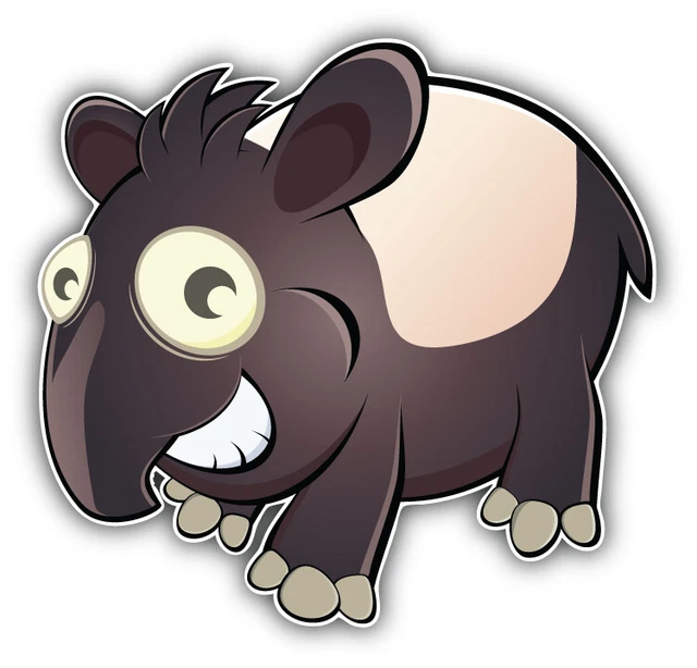 DOPASTICKER Cartoon Tapir Sticker Decal Phone Decal Water Bottle ...