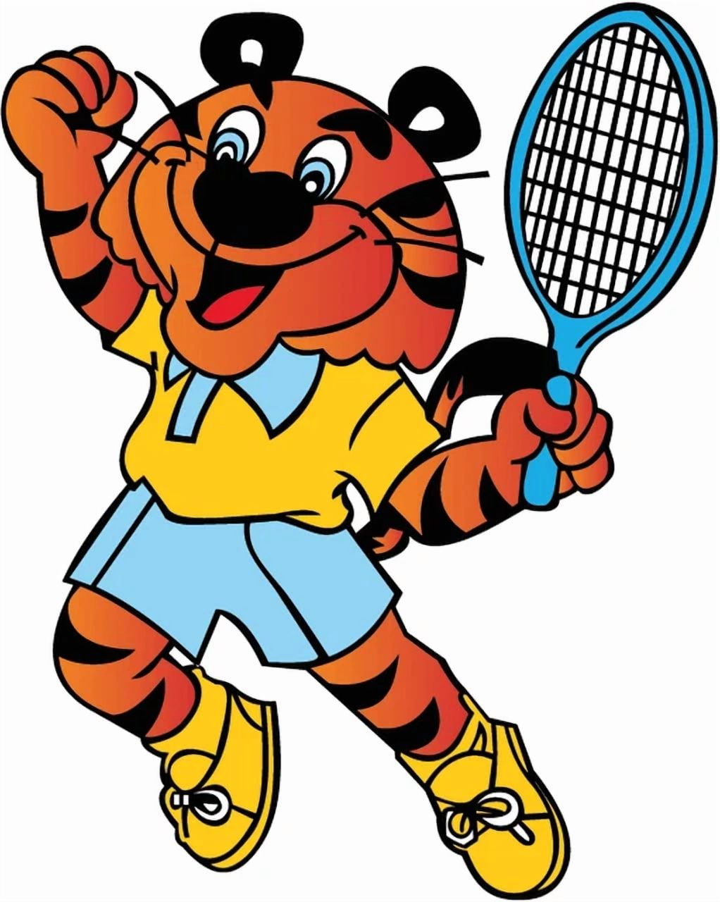 DOPASTICKER Cartoon Tennis Tiger Sticker Decal Phone Decal Water Bottle ...