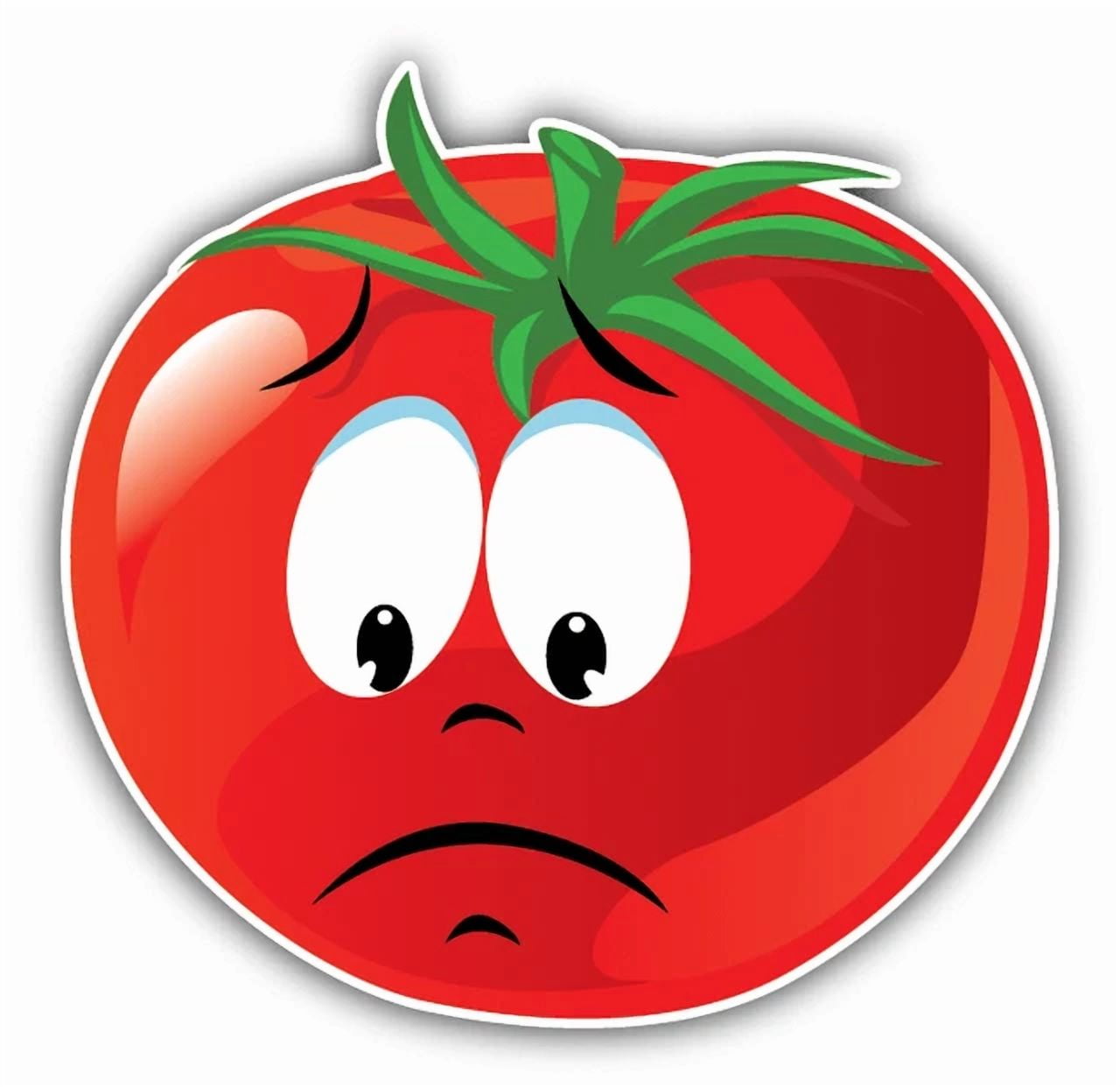 DOPASTICKER Cartoon Tomato Smile Upset Exspression Sticker Decal Phone ...