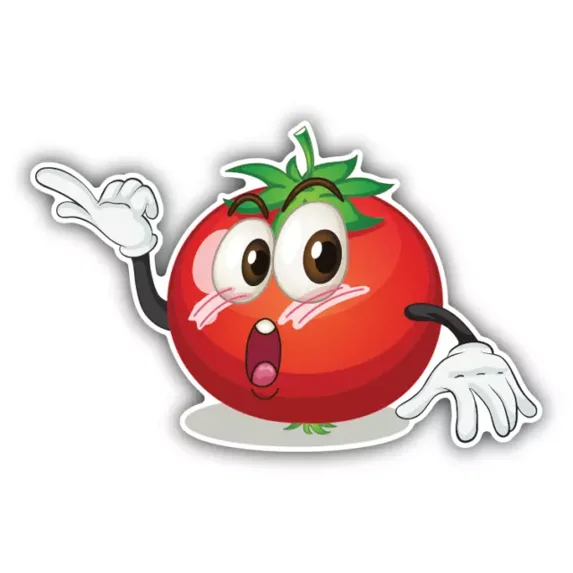 DOPASTICKER Cartoon Tomato Surprised Car Sticker Phone Decal Water ...