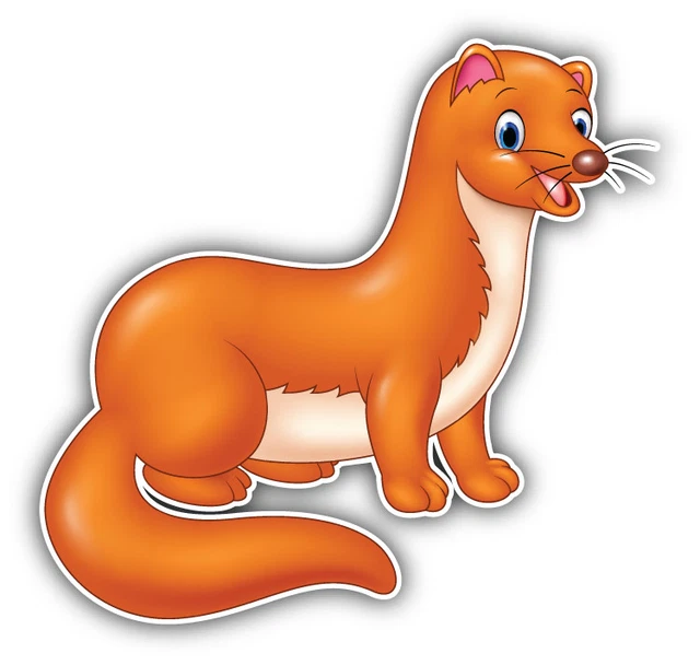DOPASTICKER Cartoon Weasel Animal Sticker Decal Phone Decal Water ...