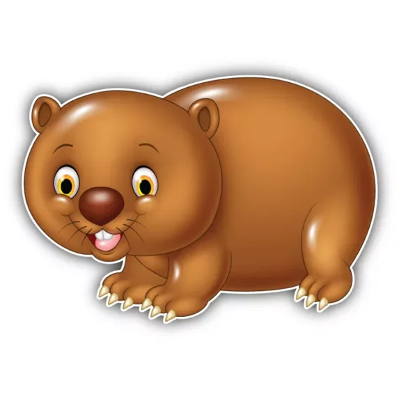 DOPASTICKER Cartoon Wombat Animal Sticker Decal Phone Decal Water ...