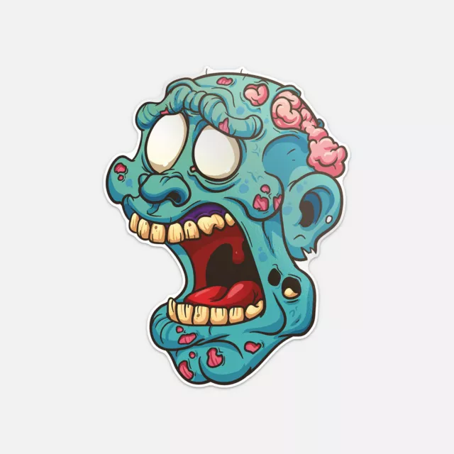 DOPASTICKER Cartoon Zombie Head Screaming Sticker Decal Phone Decal ...