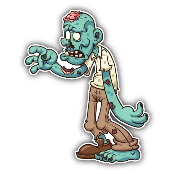 DOPASTICKER Cartoon Zombie Walking Sticker Decal Phone Decal Water ...