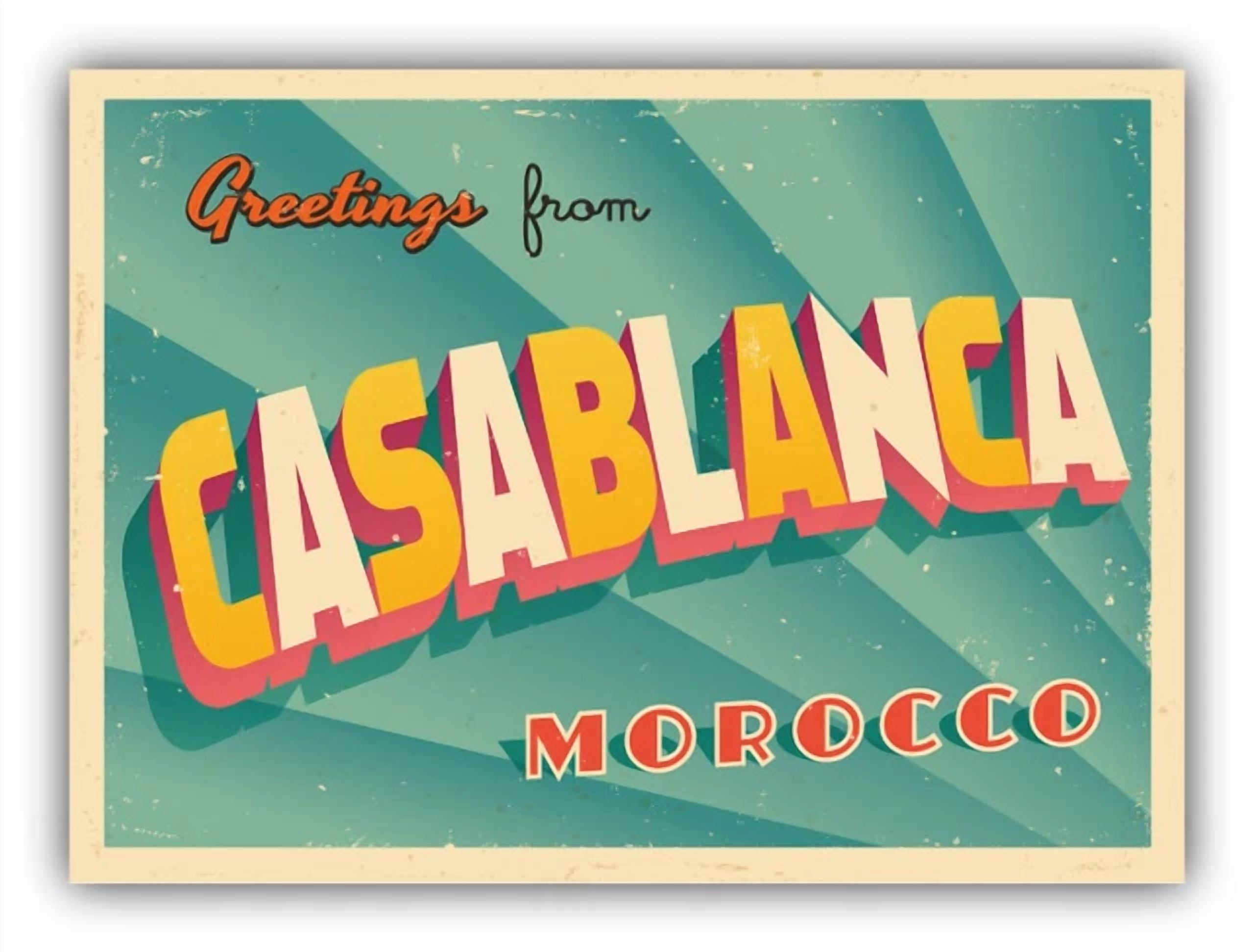 DOPASTICKER Casablanca Morocco Retro Greetings Label Sticker Decal ...