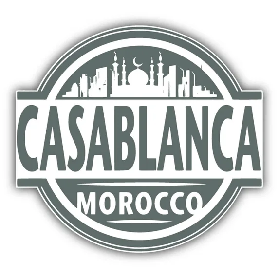 DOPASTICKER Casablanca Morocco Skyline Label Sticker Decal Phone Decal ...