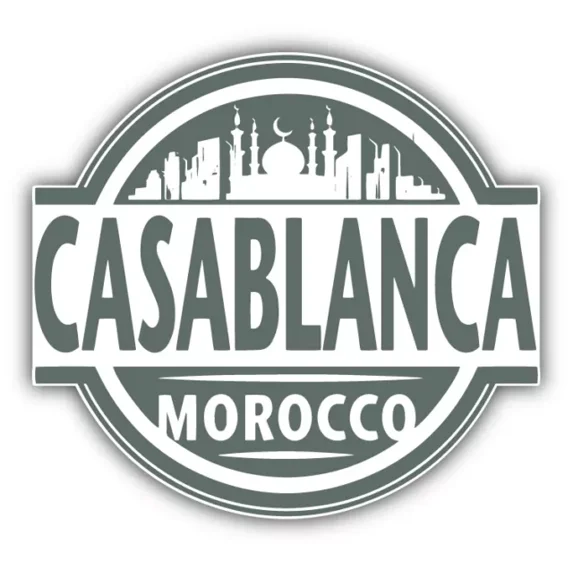 DOPASTICKER Casablanca Morocco Skyline Label Sticker Decal Phone Decal ...