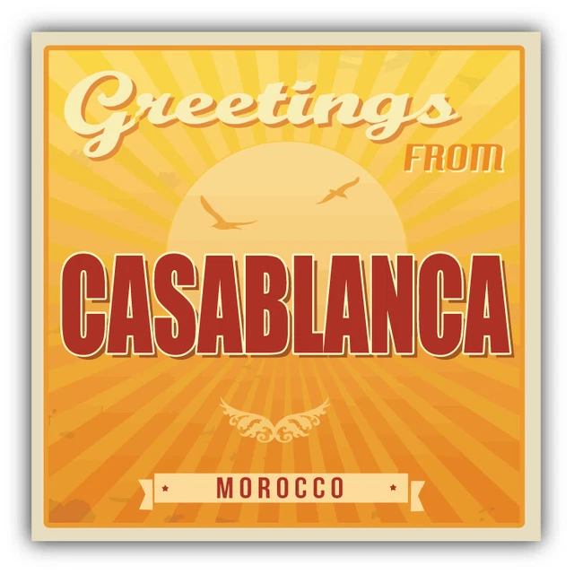 DOPASTICKER Casablanca Morocco Vintage Greetings Travel Label Sticker ...