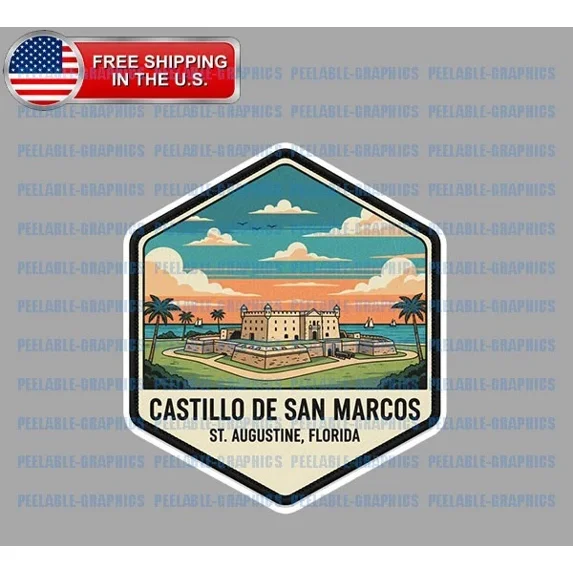 DOPASTICKER Castillo De San Marcos Florida Sticker Souvenir Travel ...
