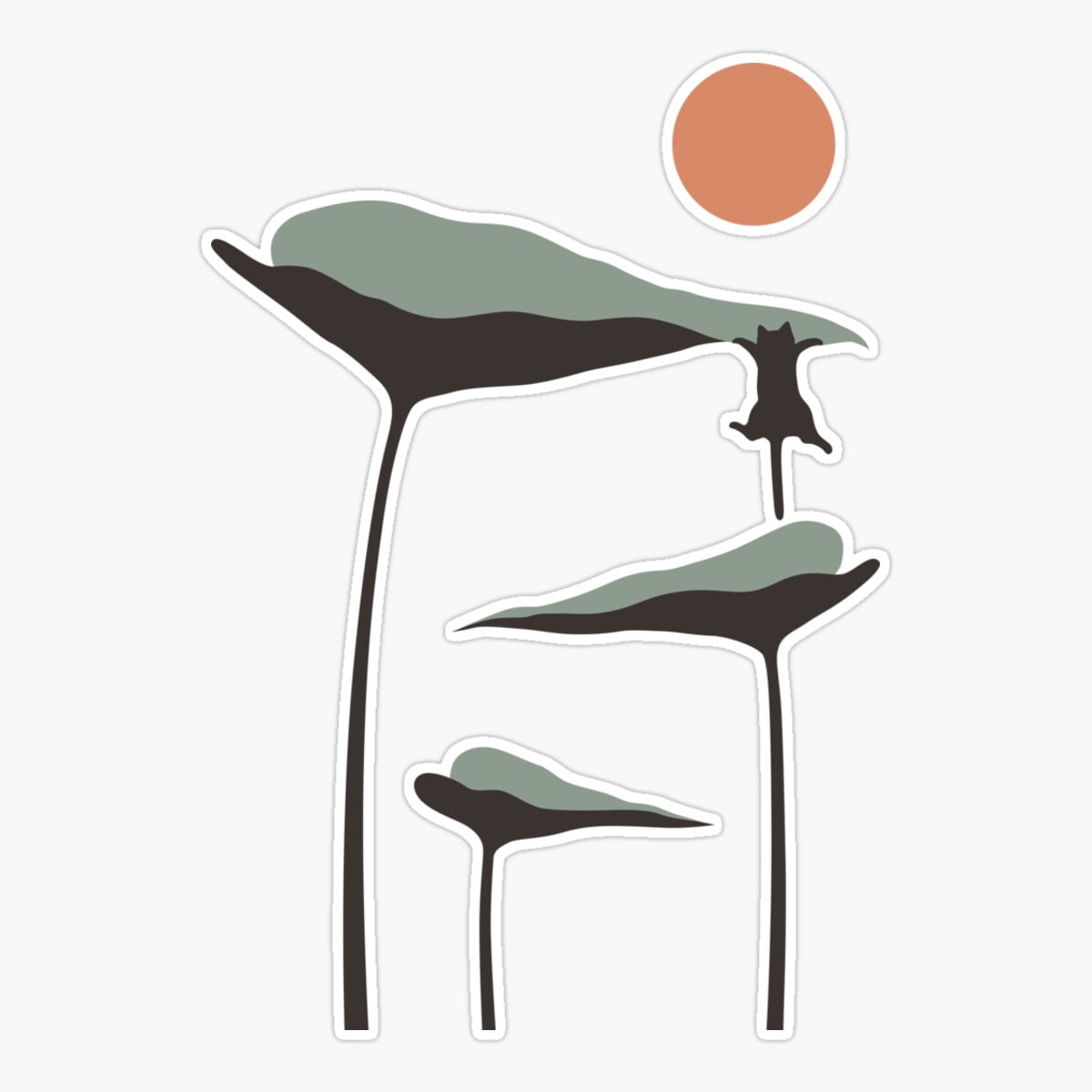 DOPASTICKER Cat And Plant 30 Sticker, Phone Sticker Car Stickers ...