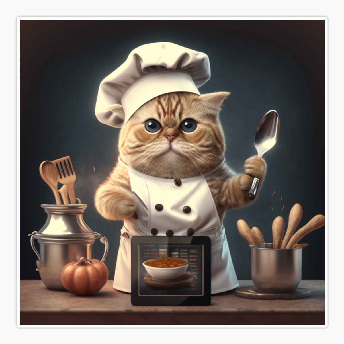 DOPASTICKER Cat Che: The Unniest And Most Elegant Cats In The Kitchen ...