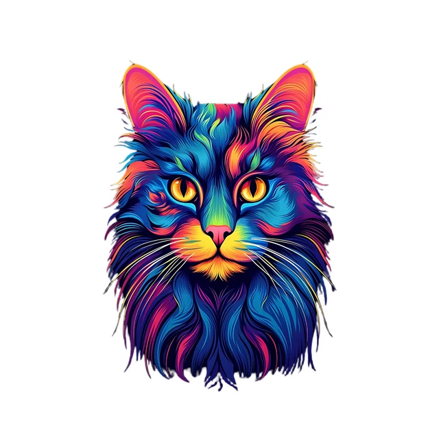 DOPASTICKER Cat Colorful Vivid Sticker Street Art Urban Edgy Hip Hop ...