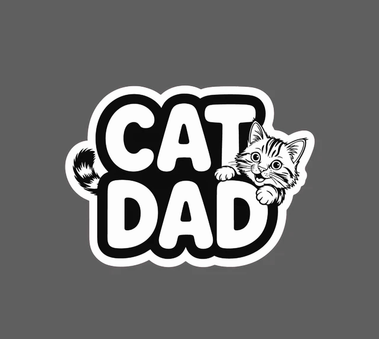 DOPASTICKER Cat Dad Sticker Father Feline Cats Pet Family Friend ...